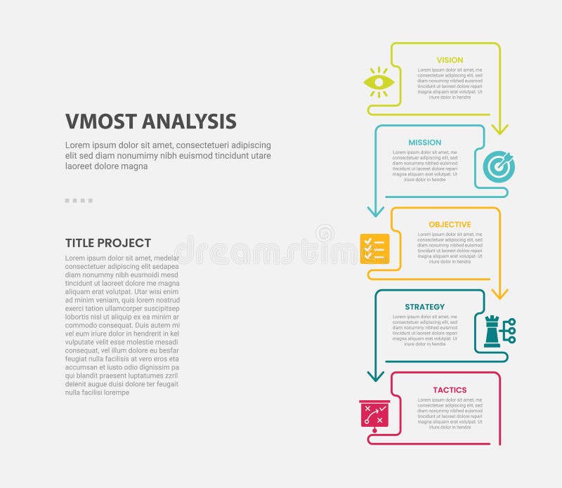 Vmost Analysis Infographic Outline Style with 5 Point Template with ...