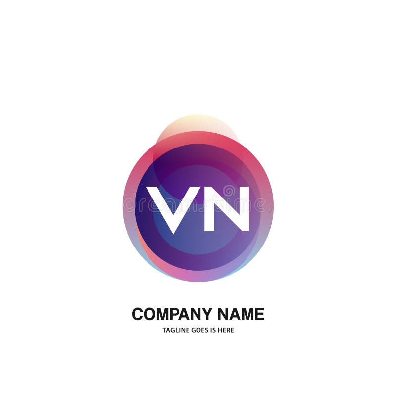 VN Initial Logo with Colorful Circle Template Vector Stock Vector ...