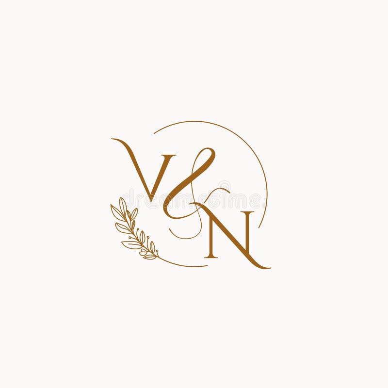 VN Initial Wedding Monogram Logo Stock Illustration - Illustration of ...
