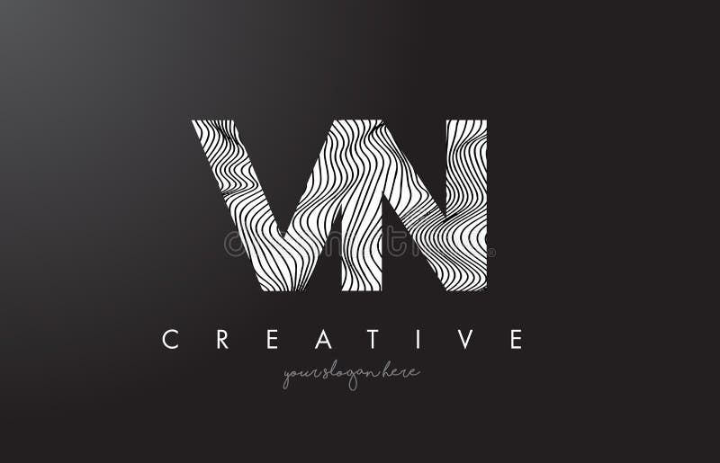 VN V N Letter Logo with Zebra Lines Texture Design Vector. Stock Vector ...