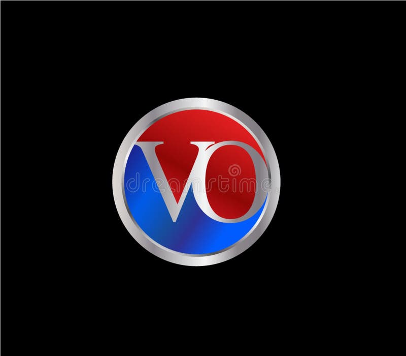 VO Initial Circle Shape Silver Red Blue Color Later Logo Design Stock ...