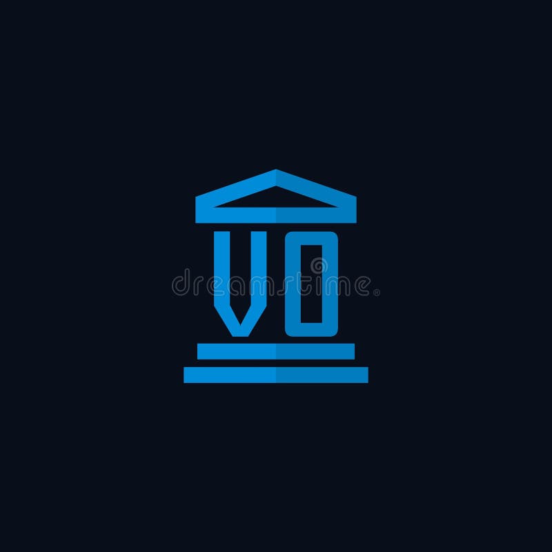 VO Initial Logo Monogram with Simple Courthouse Building Icon Design ...