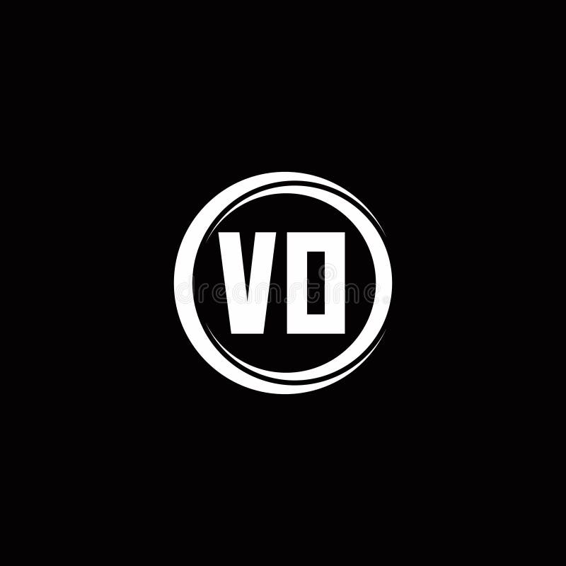 VO Logo Initial Letter Monogram with Circle Slice Rounded Design ...