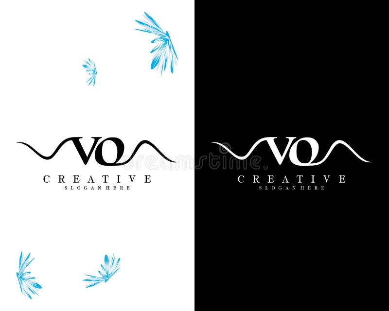Vo, Ov Letters Creative Handwriting Logo Design Template Vectof Stock ...