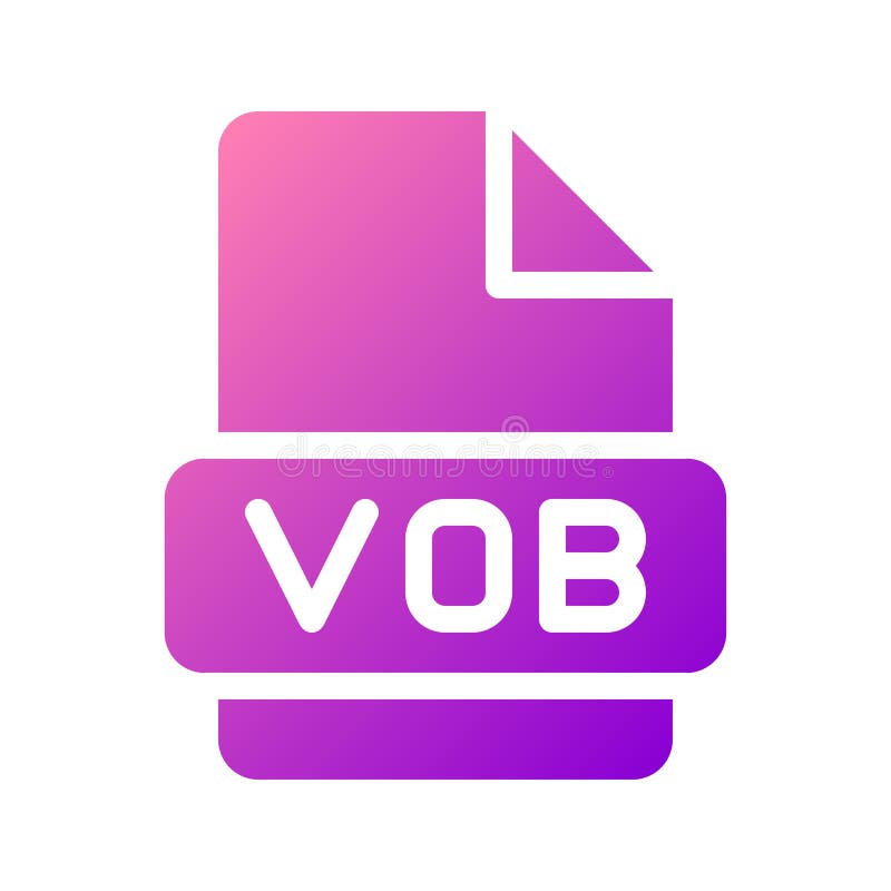 Vob Artistic Icon with Gradient Color Effect for Video File Format ...
