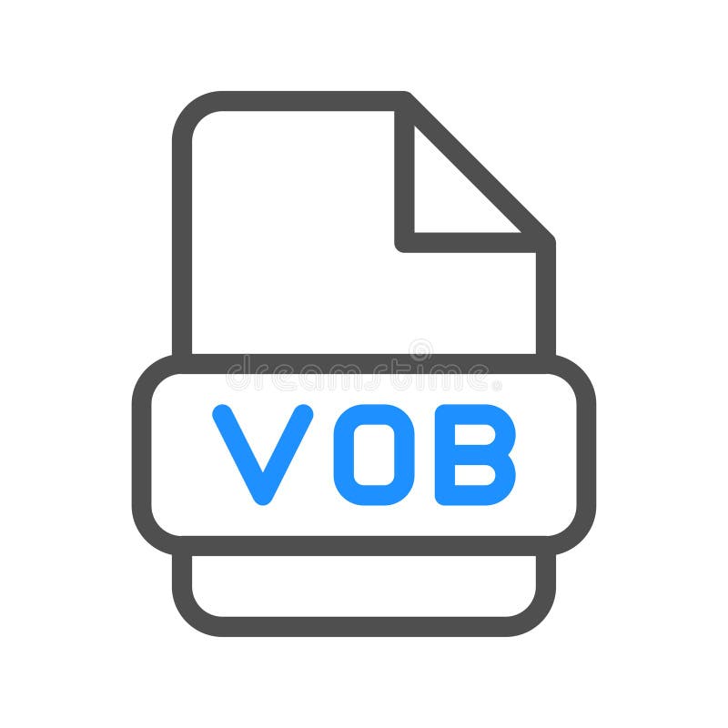 Vob Document File Type Icon. Iconic Design Symbols with Color Outlines ...