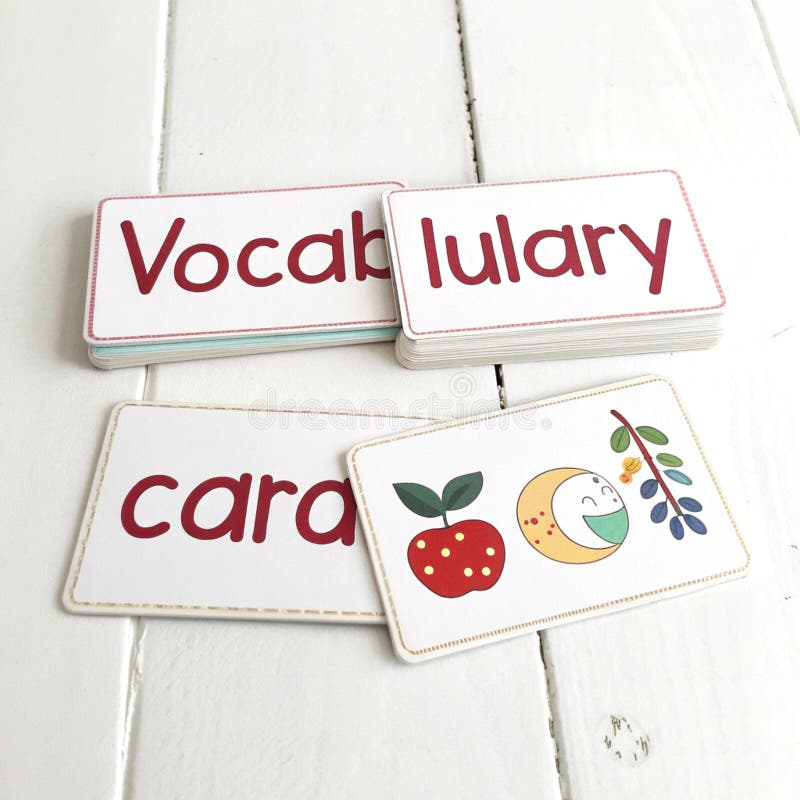 Vocabulary Cards Isolated on White Background Stock Illustration ...