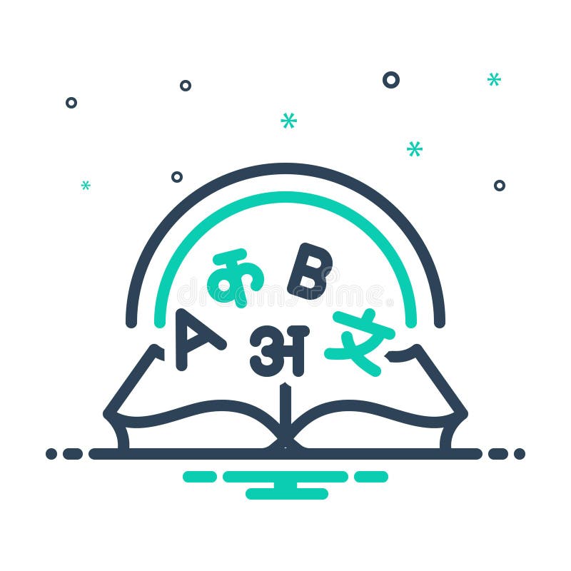 Mix Icon for Vocabulary, Language and Education Stock Vector ...