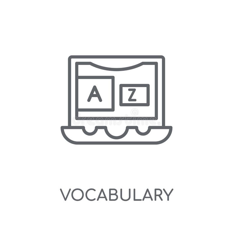 Vocabulary Outline Icon. Isolated Line Vector Illustration from E ...