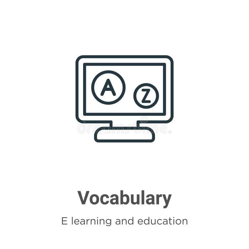 Vocabulary Outline Vector Icon. Thin Line Black Vocabulary Icon, Flat ...
