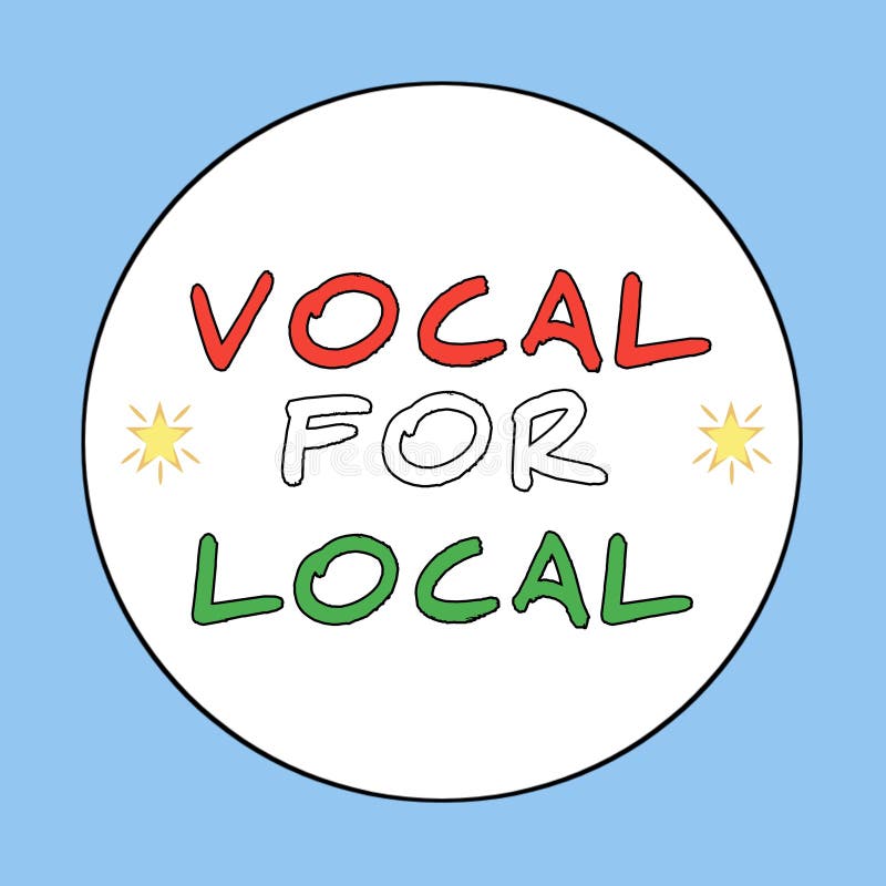 VOCAL for LOCAL word text stock illustration. Illustration of think ...