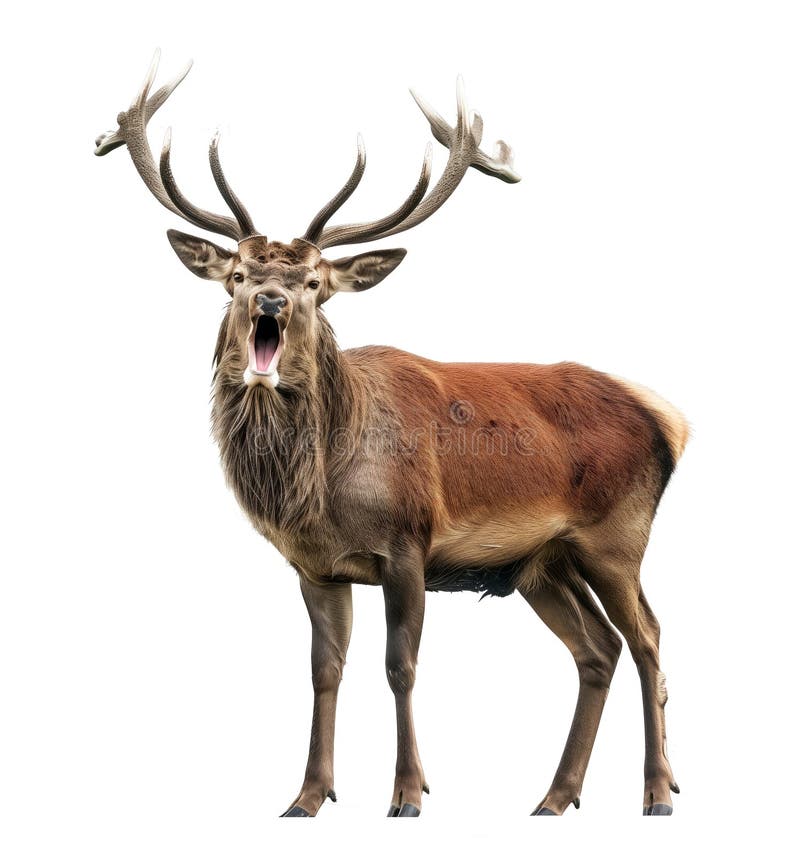 Vocal Red Deer with Impressive Antlers Stock Image - Image of ...