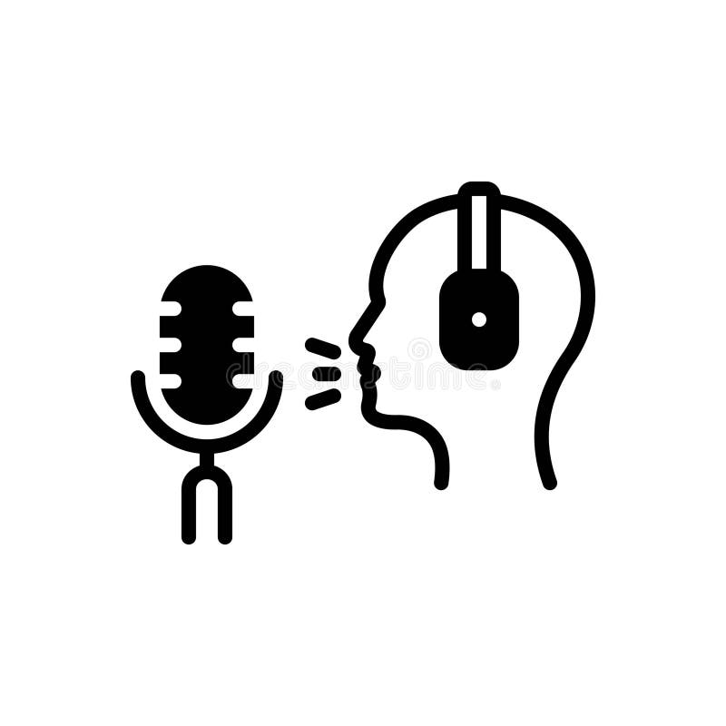 Black Solid Icon for Vocals, Vocal Music and Singer Stock Vector ...