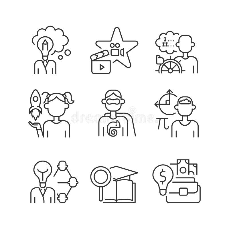 Vocation linear icons set stock vector. Illustration of skill - 231910741