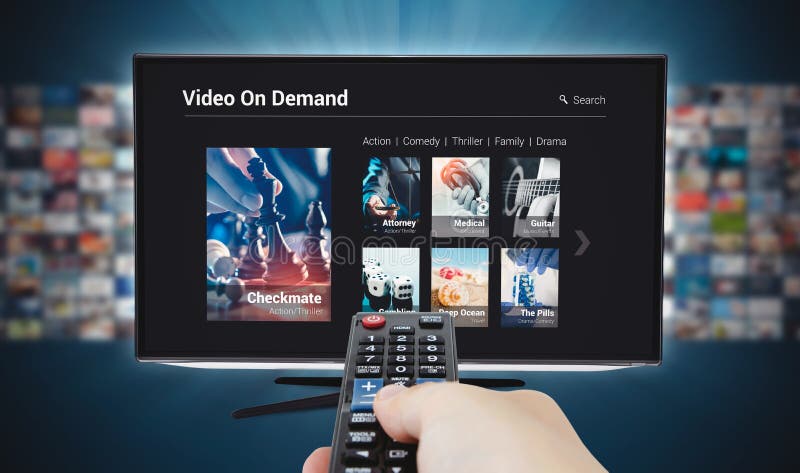 Television Streaming Video. Media TV on Demand Stock Image - Image of ...