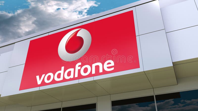 Vodafone Logo on the Modern Building Facade. Editorial 3D Rendering ...