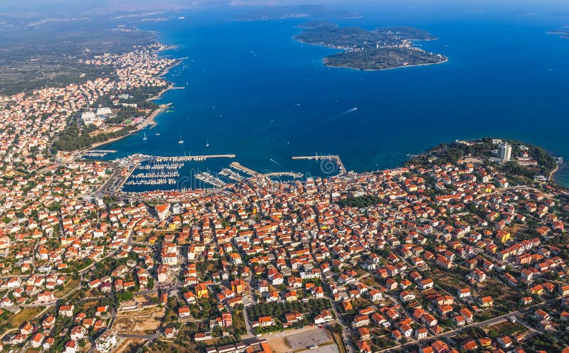 Vodice aerial stock image. Image of croatia, port, adriatic - 28038977