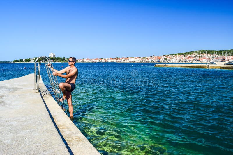 The Vodice beach, Croatia stock photo. Image of nature - 140824358