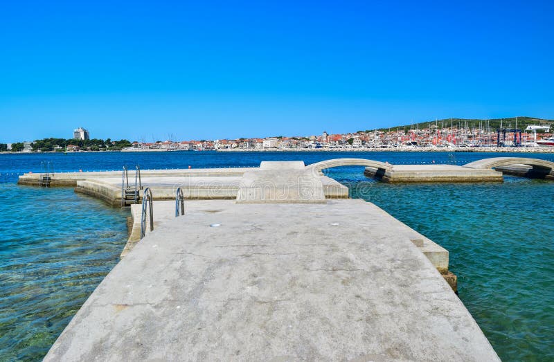 The Vodice cityscape stock photo. Image of pines, holiday - 140802782