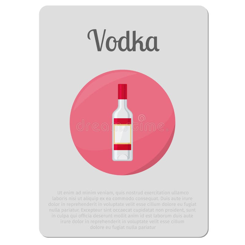 Vodka Alcohol Sticker with Bottle Stock Vector - Illustration of design ...