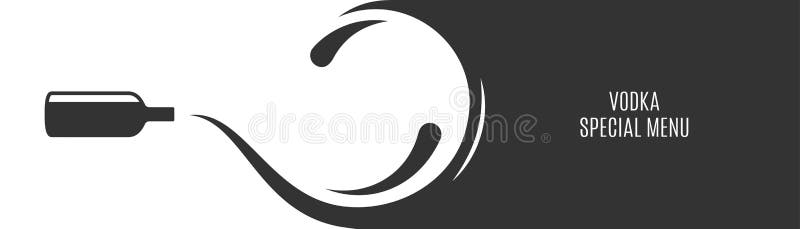 Vodka-Banner Mit Vodka Flaschenspritzer-Vektor Vektor Abbildung ...