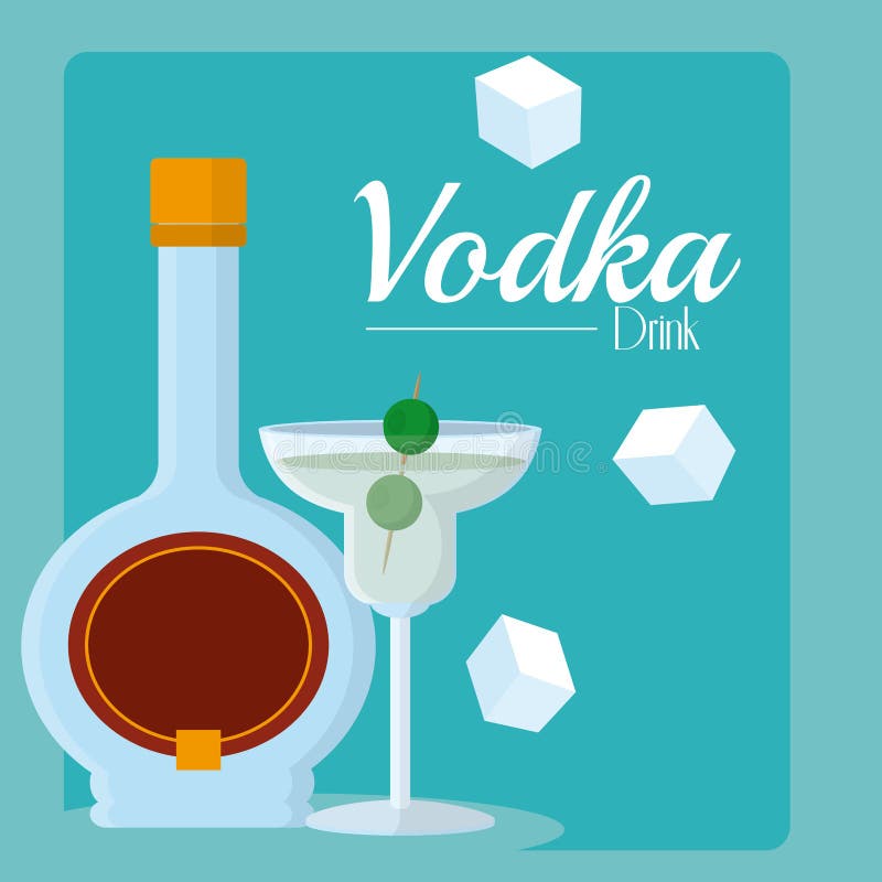 Vodka drink concept stock vector. Illustration of wooden - 119842026