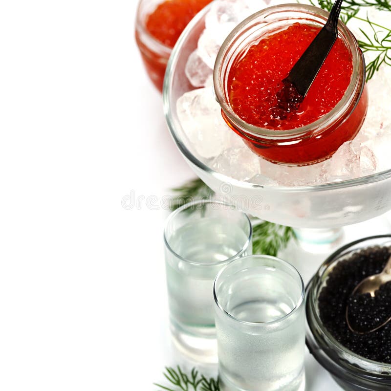 Vodka and caviar stock photo. Image of salmon, caviar - 32970192