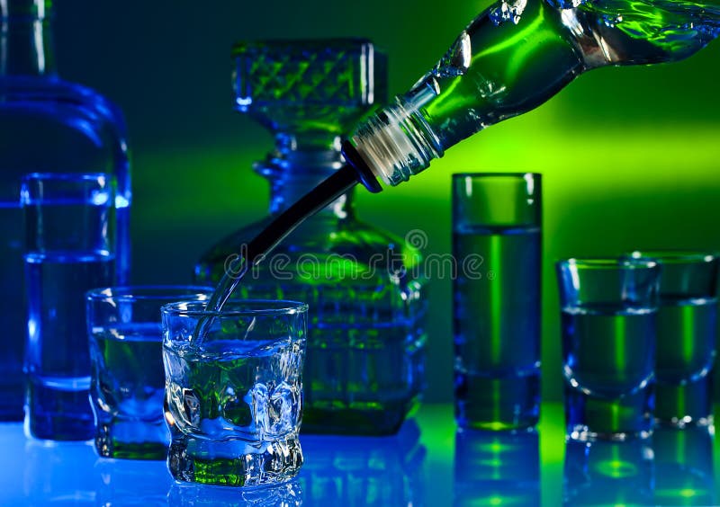 Vodka on glass table stock photo. Image of horizontal - 47137080