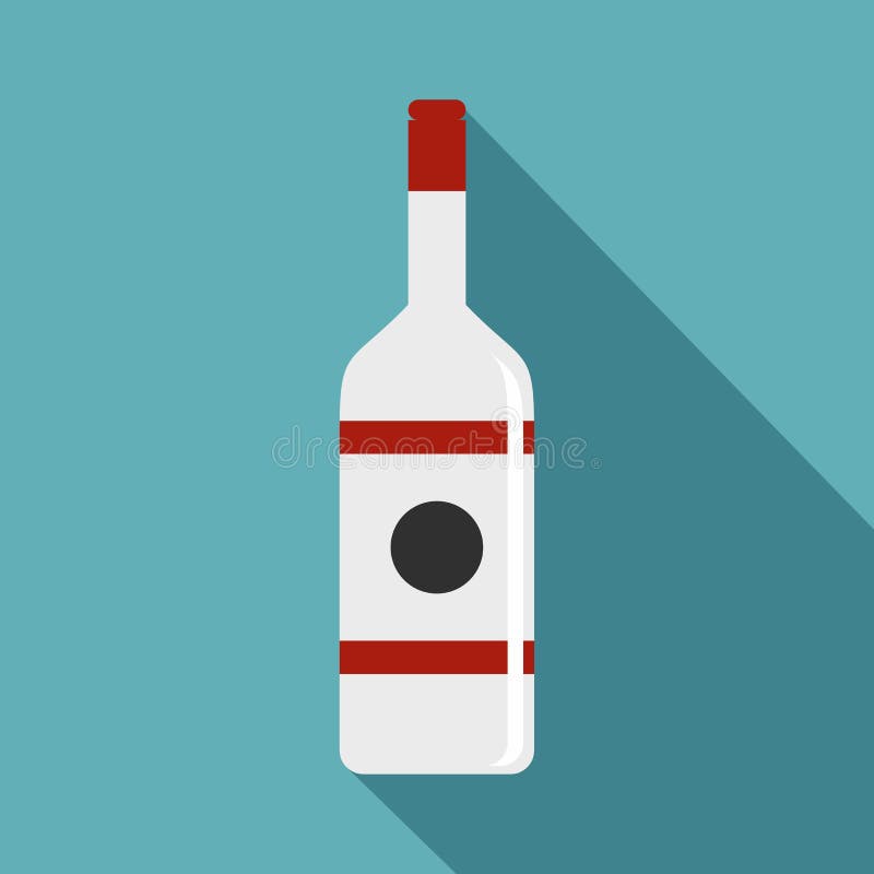 Vodka icon, flat style stock vector. Illustration of spirit - 86389186