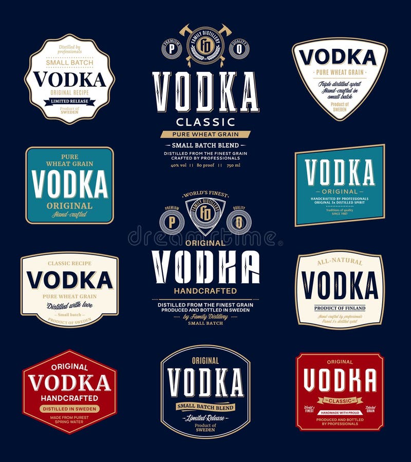Vodka labels and badges stock vector. Illustration of labels - 306178678