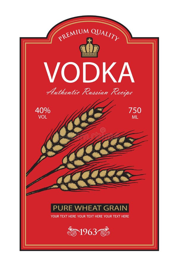 Vodka labels set stock vector. Illustration of cognac - 213793688