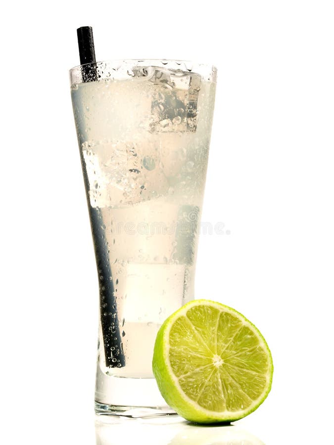 Vodka Lemon Cocktail Isolated on White Background Stock Image - Image ...