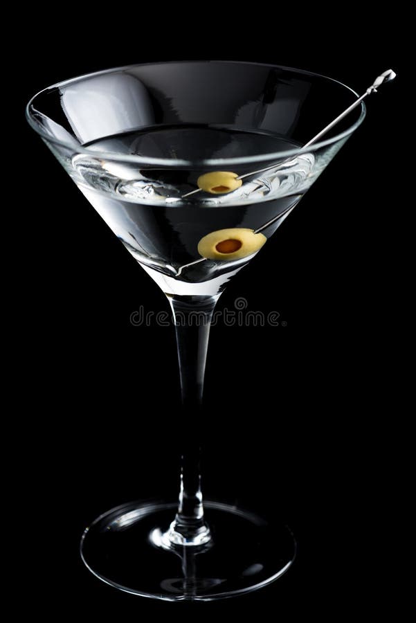 Vodka Martin Cocktails on Black Background Stock Image - Image of ...