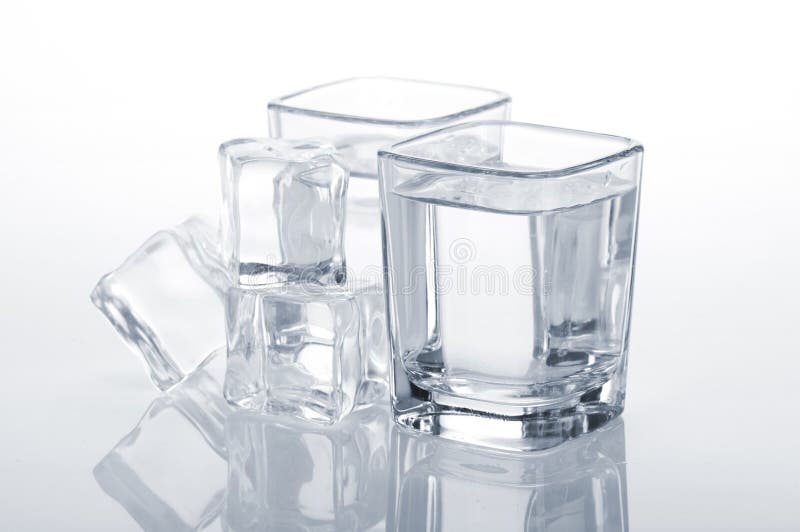 Vodka shots with ice cubes stock photo. Image of russian - 34485270