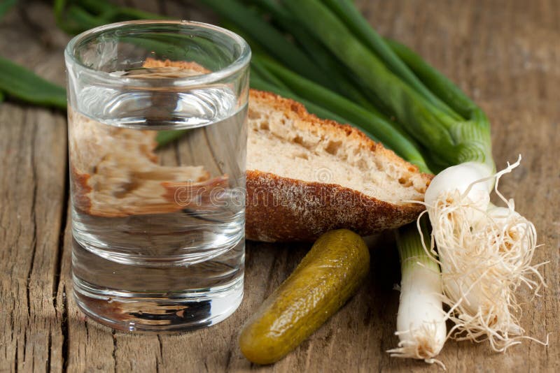 Vodka and snacks stock photo. Image of beverage, home - 19528462