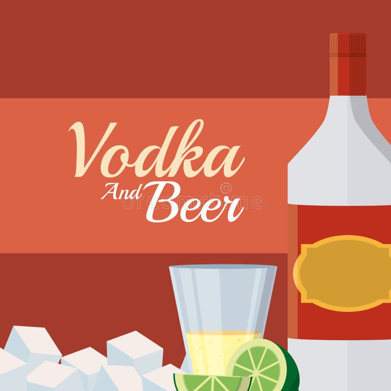 Vodka Y Cerveza De Imprimir Ilustración del Vector - Ilustración de ...