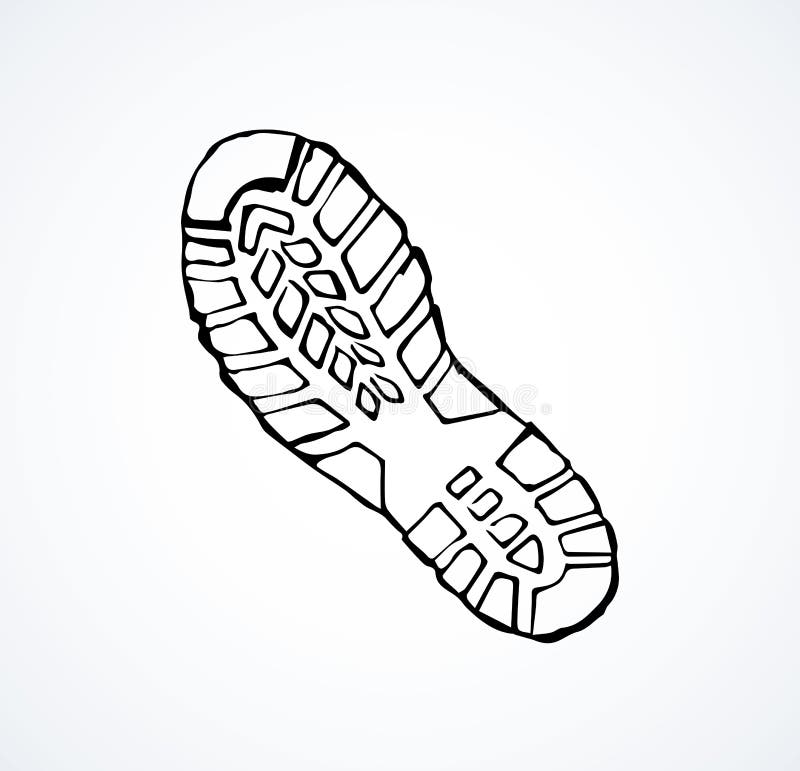 Voetafdrukken Van Schoenen Vector Tekening Vector Illustratie ...