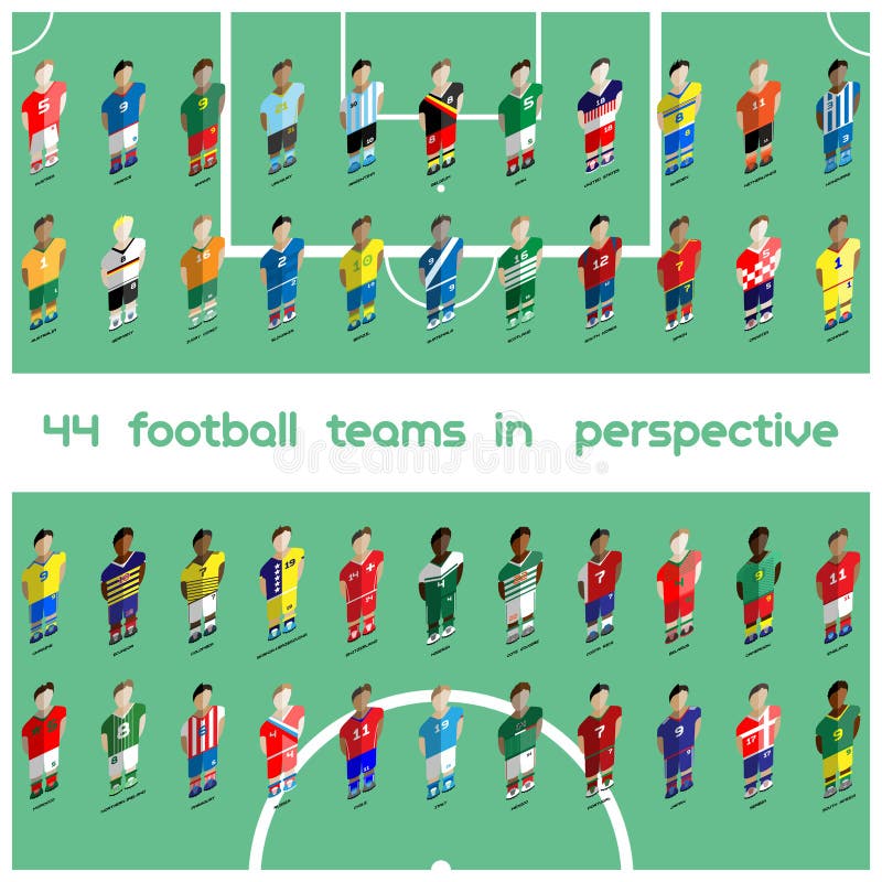 Voetbalclub Team Players Big Set Vector Illustratie - Illustration of ...