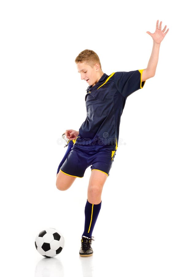 Voetballer stock foto. Image of mannetje, doel, voet - 39474356
