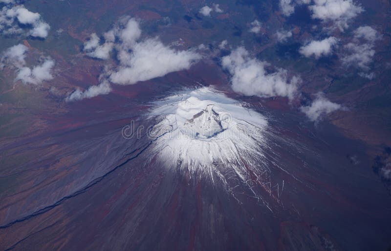 Vogelperspektive Von Japans Der Fujisan-Vulkan Stockfoto - Bild von ...
