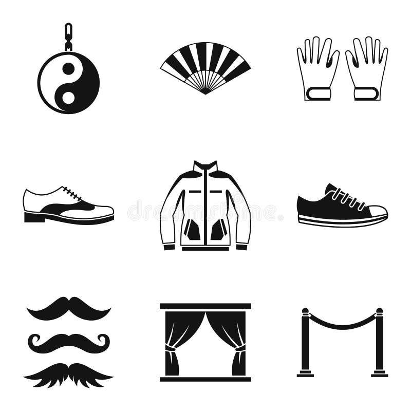Vogue Icons Set, Simple Style Stock Illustration - Illustration of ...