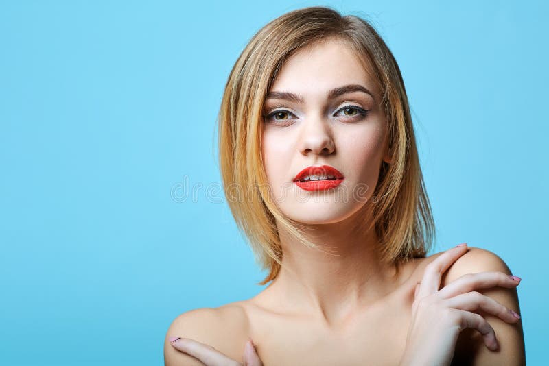 Vogue Style Portrait of Beautiful Delicate Woman Stock Image - Image of ...