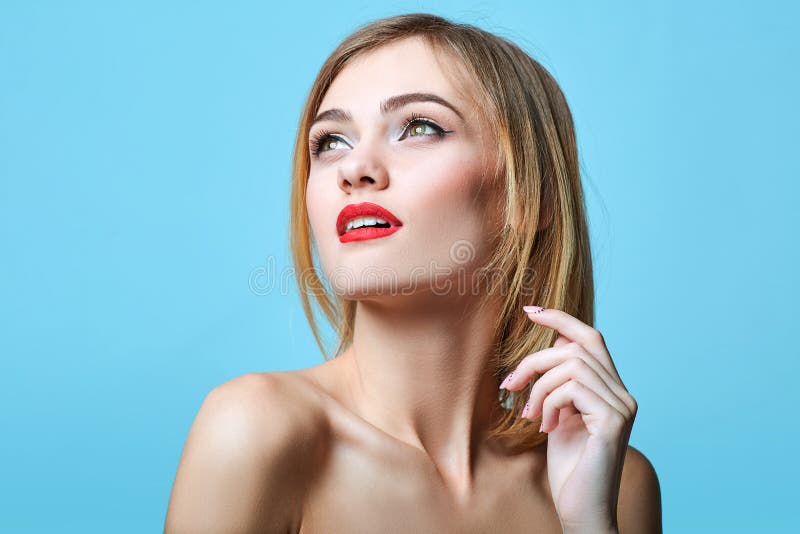 Vogue Style Portrait of Beautiful Delicate Woman. Stock Image - Image ...