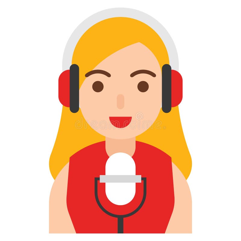 Voice Actor Concept. Actor Dubbing or Voicing Over a Cartoon, Movie ...