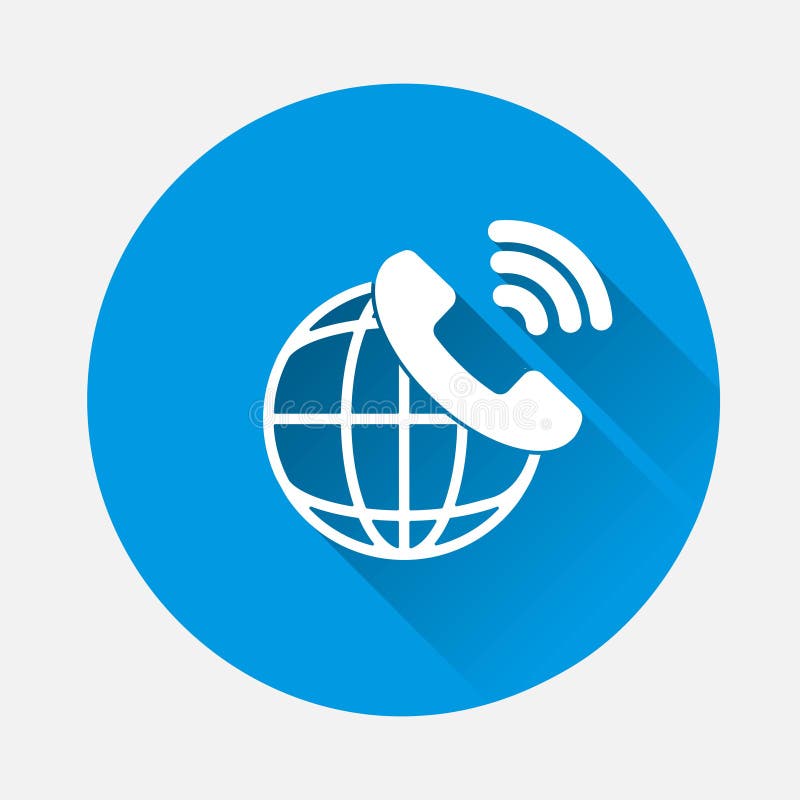 Voice Alert Vector Icon on Blue Background. Flat Image with Long Shadow ...