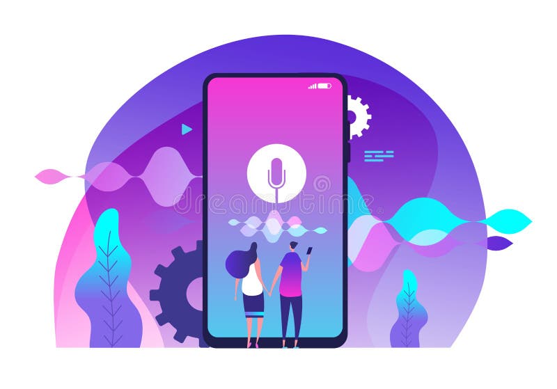 Voice Assistance Concept. Voice Controlled Intelligent Home Speaker and ...