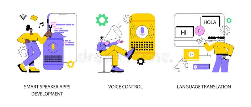 Voice Assistant Abstract Concept Vector Illustrations. Stock Vector ...