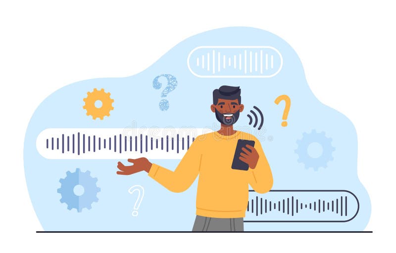 Voice Assistant Application Stock Vector - Illustration of multitasking ...