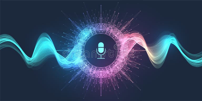 Voice Assistant Concept. Voice AI Chat Bot Icon. Voice and Sound ...