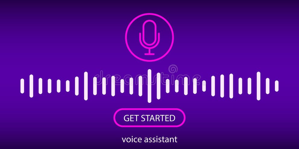 Voice Assistant Concept. Neural Network. Vector Illustration with Sound ...